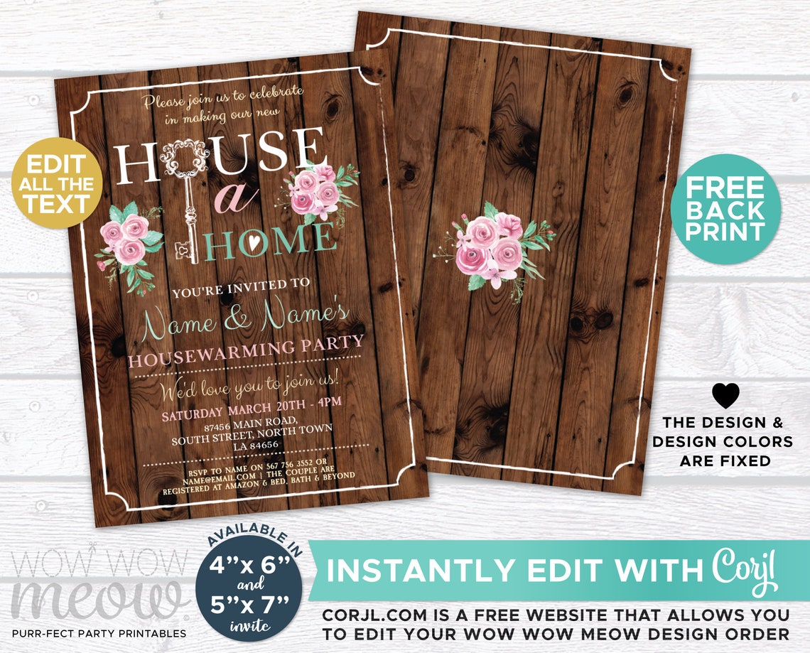 Rustic Housewarming Invitations New House Invites Home Sweet - Etsy