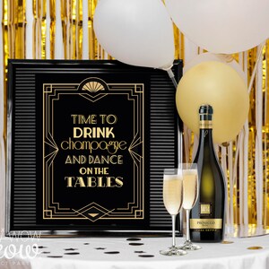 Art Deco Signs Welcome 1920s Poster Birthday Party Twenties 8.5 X 11 ...