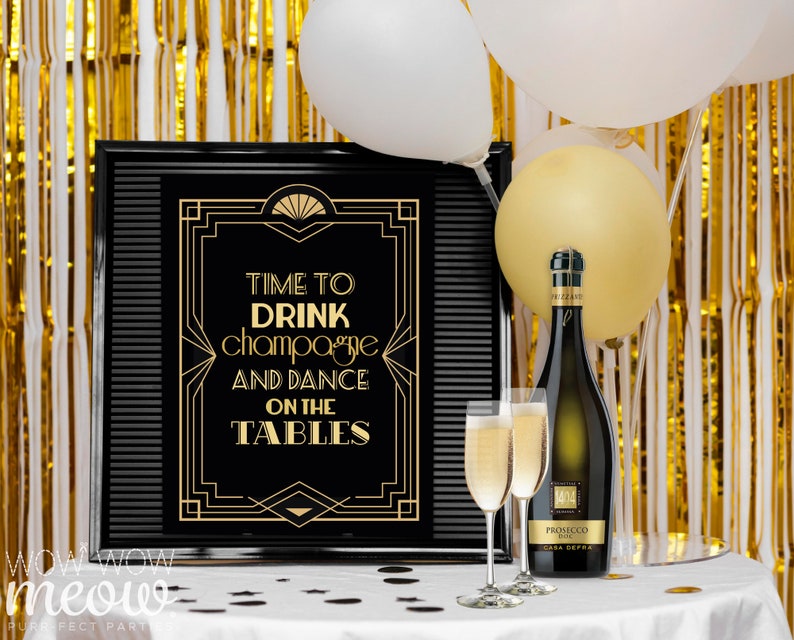 Art Deco Signs Welcome 1920s Poster Birthday Party Twenties 8.5 X 11 ...