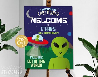 UFO Welcome Sign Alien Welcome Sign Alien Party Sign Out of This World ...