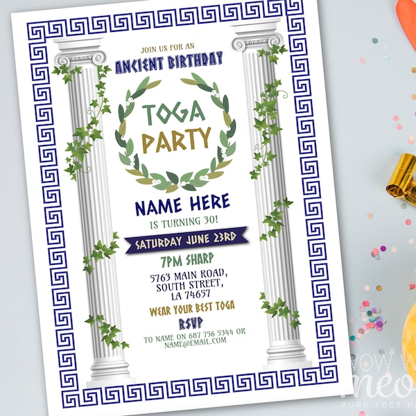 Greek Theme Party Invitation - Etsy