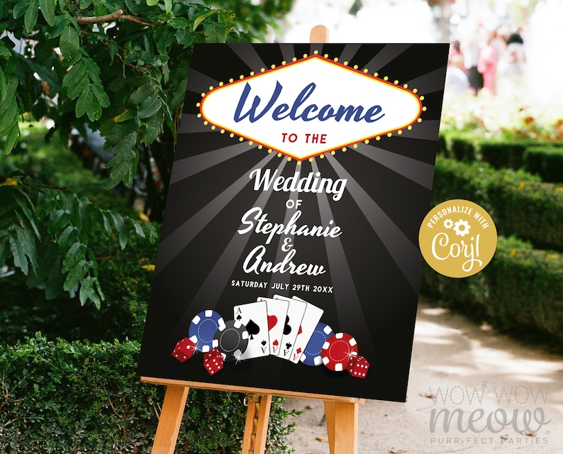 Las Vegas Editable Sign Ceremony Casino Party 16 X 20 Inches - Etsy