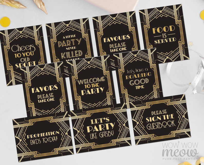 Art Deco Signs 1920s Welcome Poster Birthday Party Twenties - Etsy