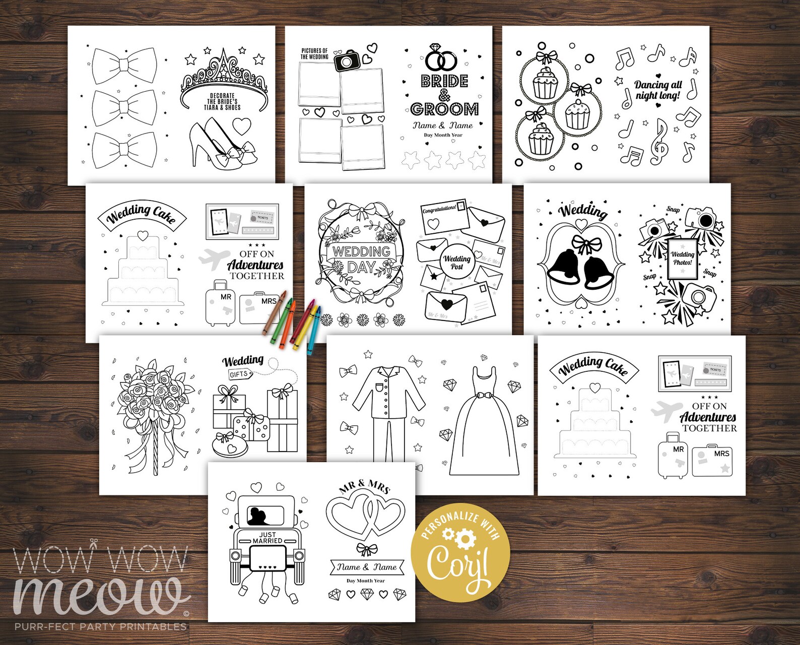 Wedding Coloring Book Kid Activity Colouring Page - Etsy