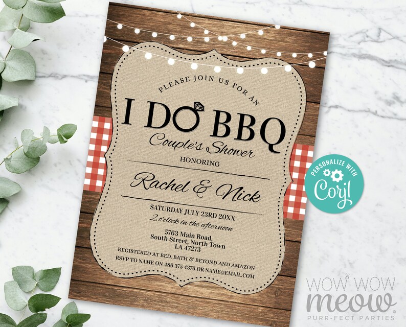 I Do BBQ Invitation Couples Shower Printable Engagement Invite - Etsy
