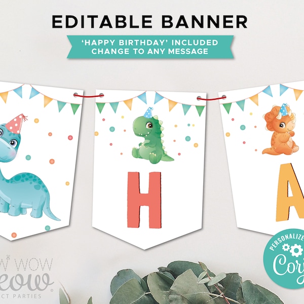Dinosaur Banner - Etsy