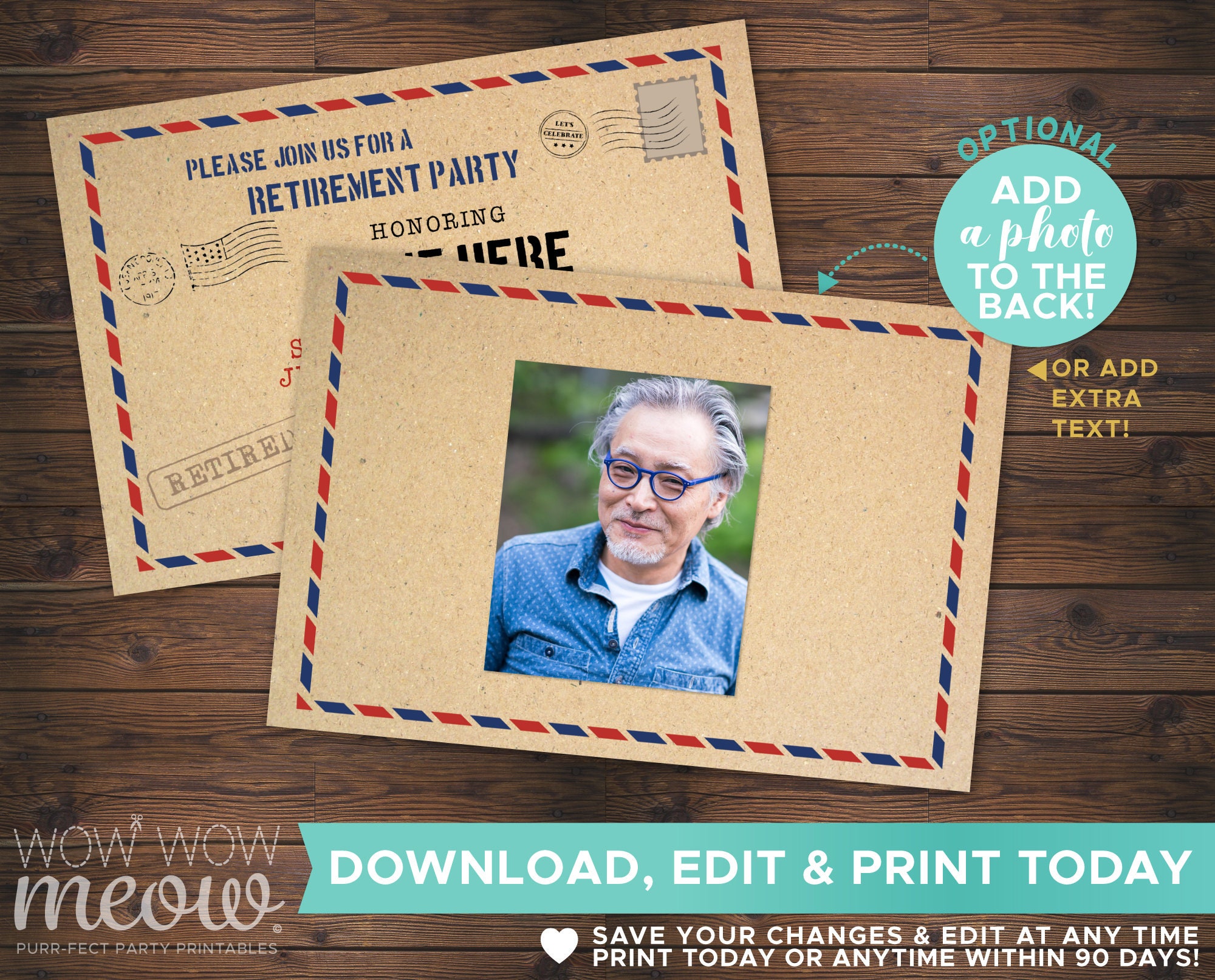 Retirement Invitation Retired Invite Envelope Postal Postcard | Etsy