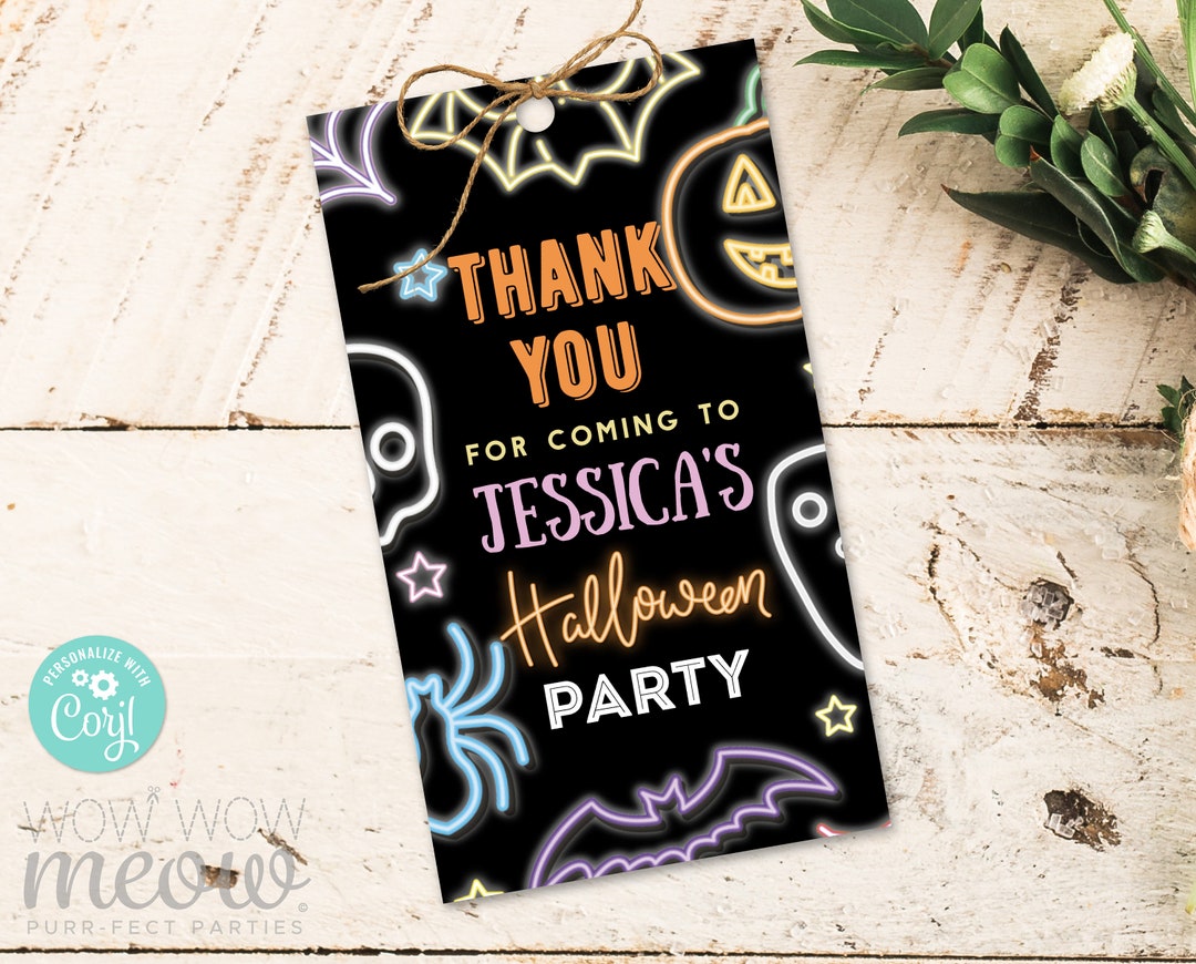 Halloween Gift Tags Ghosts Thank You - Spooky Party Gift Tags - Cute ...