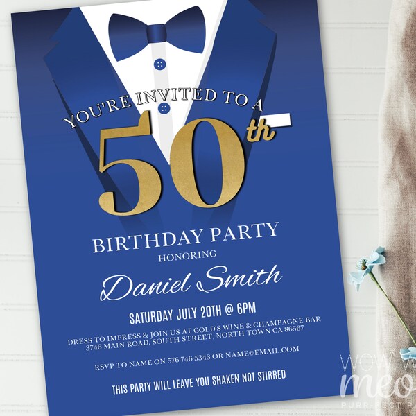 Royal Blue Invite - Etsy