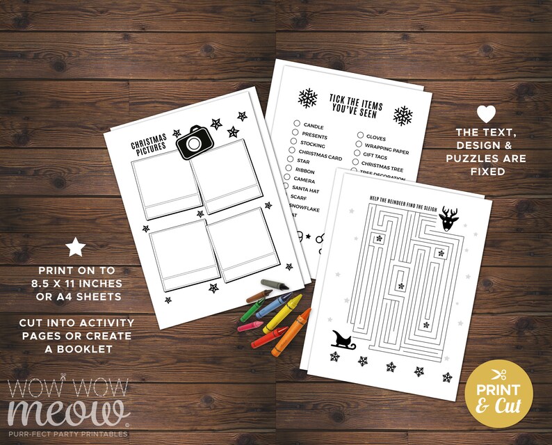 Christmas Activity Coloring Book Printable Children's Xmas - Etsy