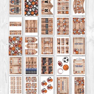 All Star Party Package Sports Invitation Birthday Soccer Basketball ...