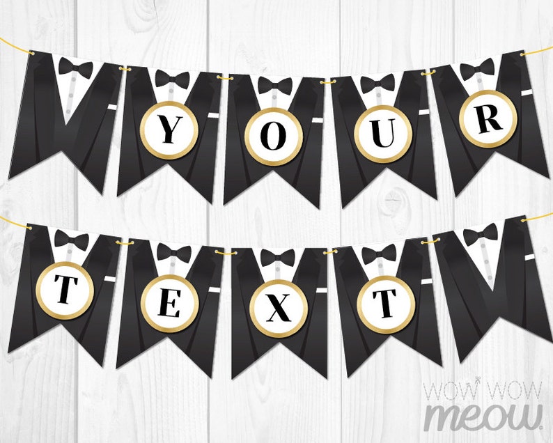 Secret Agent Spy Party Banner INSTANT DOWNLOAD Tuxedo Suit | Etsy