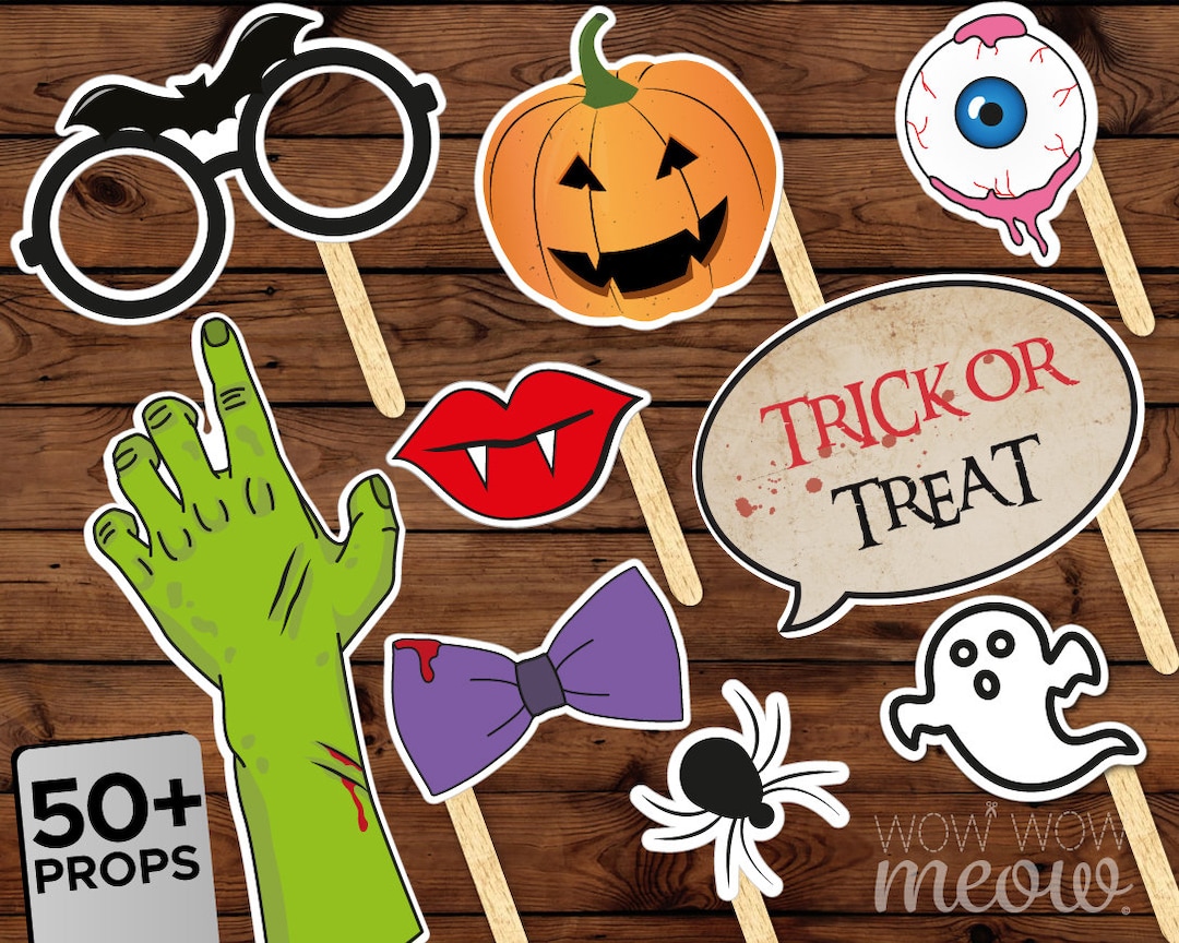 Halloween Photo Props Booth 50+ Zombie Signs INSTANT DOWNLOAD Skulls ...