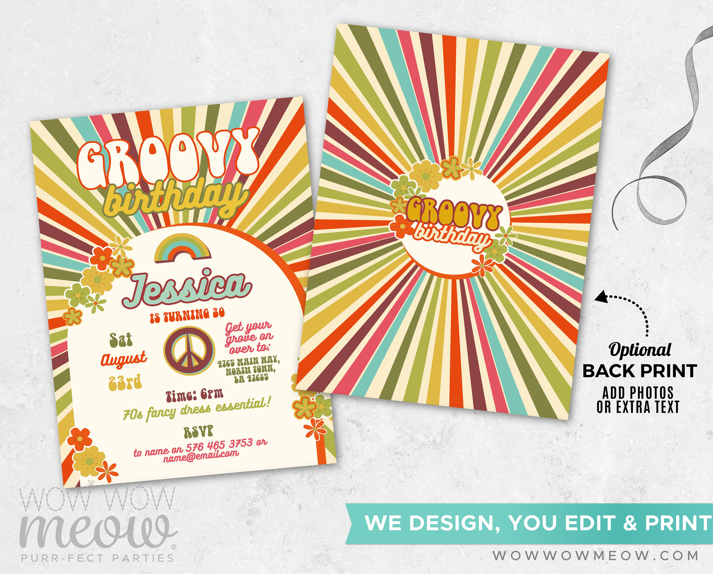 Seventies Invitation Birthday 1970's Invite Party 70s - Etsy