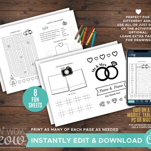 Wedding Coloring Book Children's Activity Sheets Booklet Printable ...