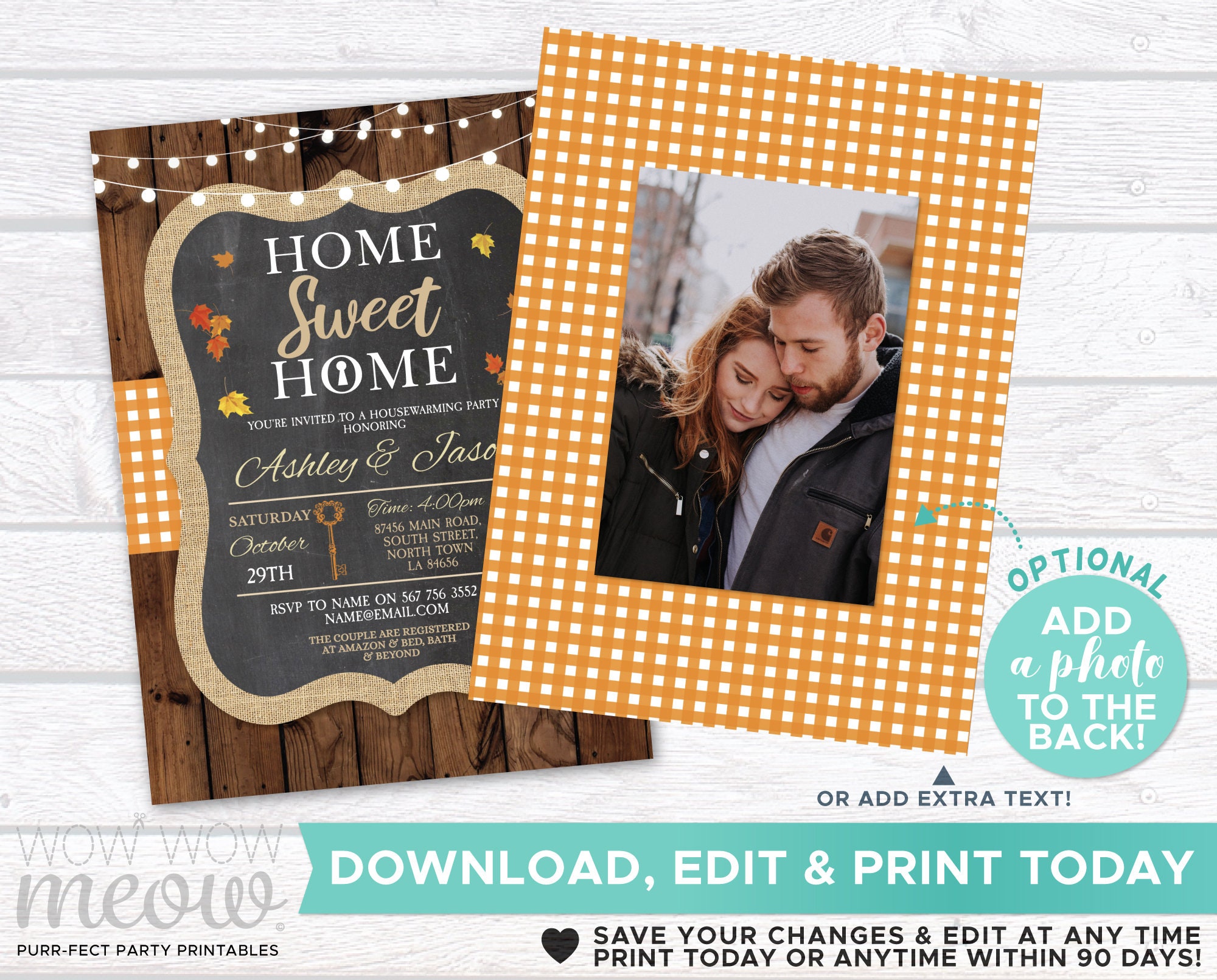 Fall Housewarming Invite New House Invitation Home Sweet Home - Etsy