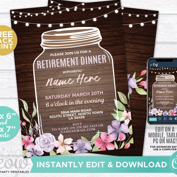 Printable Farewell Dinner Invitation - Etsy