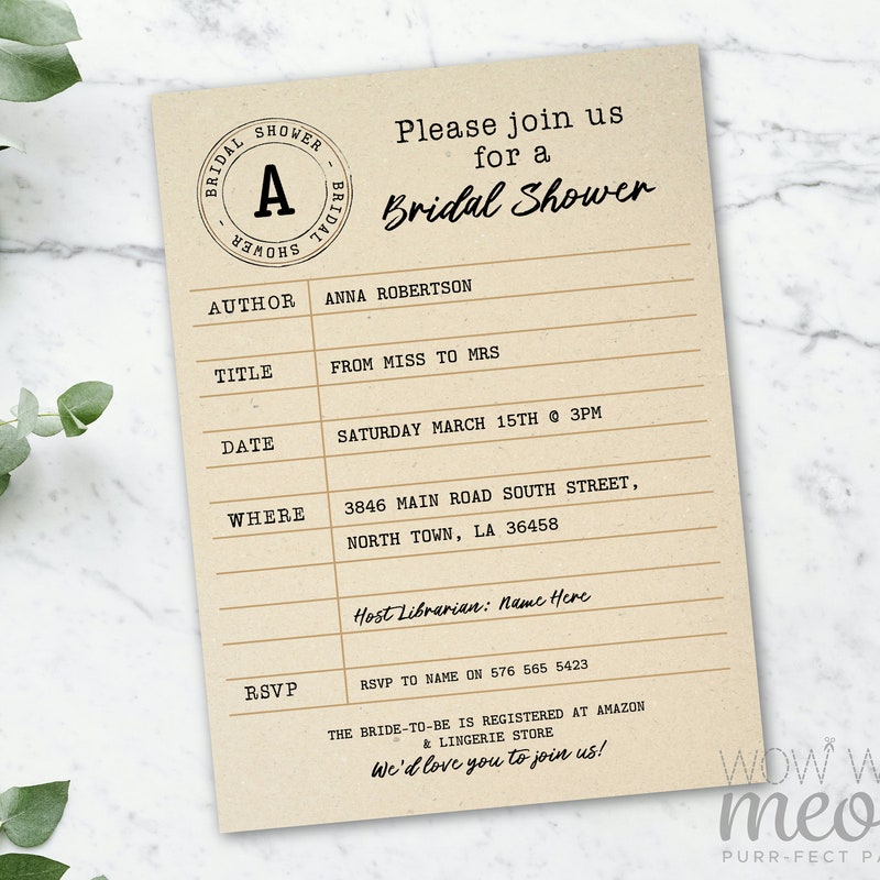 Library Wedding Invitations - Etsy