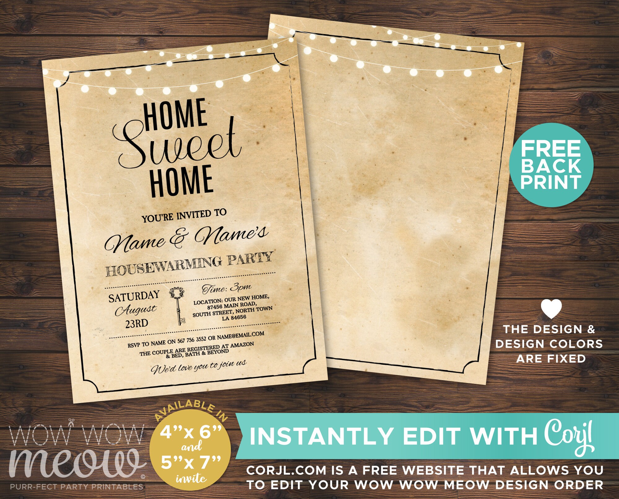 Rustic Housewarming Invitation Home Sweet New House Invite - Etsy