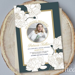 Editable Funeral Program White Floral Womens Celebration of Life ...