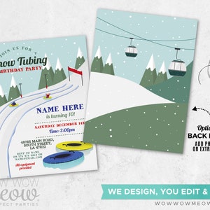 Snow Tubing Invitation Birthday Party INSTANT DOWNLOAD Tube Invite Dry ...