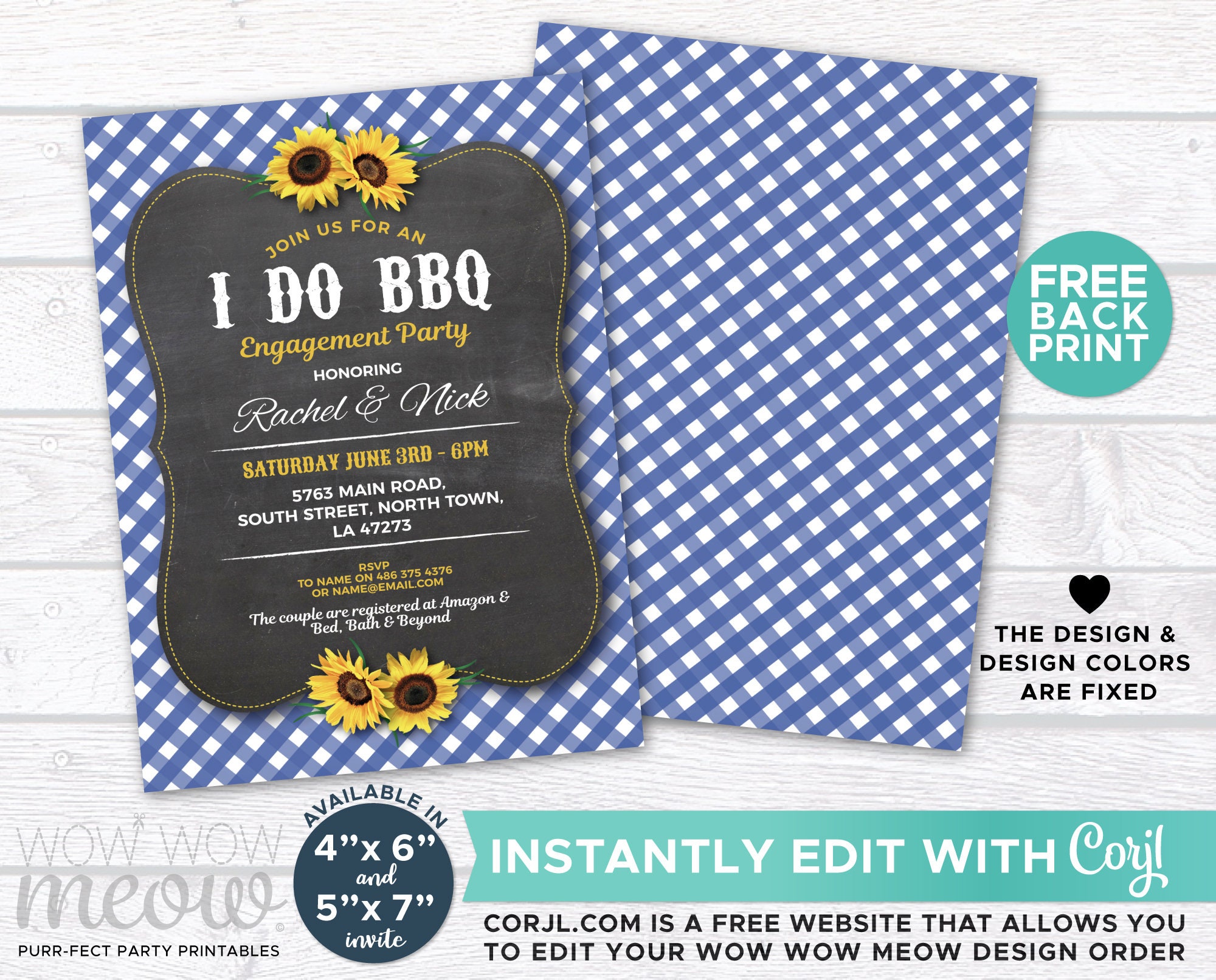 I Do BBQ Invitation Couple Shower Printable Invite Engagement | Etsy