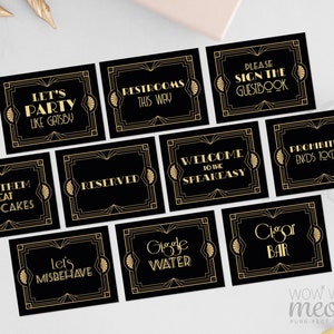 Art Deco Signs Welcome 1920s Poster Birthday Party Twenties 8.5 X 11 ...