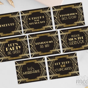 Art Deco Signs 1920s Welcome Poster Birthday Party Twenties 8.5 X 11 ...