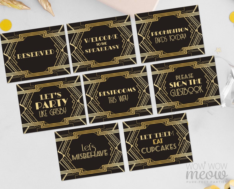 Art Deco Signs 1920s Welcome Poster Birthday Party Twenties - Etsy