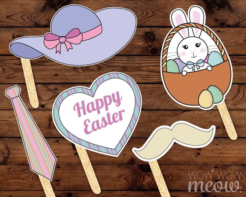 Easter Photo Props 50 Items + Sign INSTANT DOWNLOAD Egg Hunt Buny ...