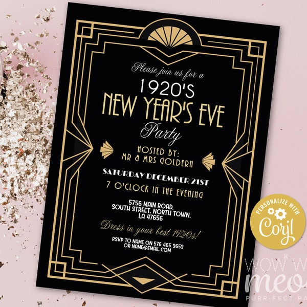 1920s Gatsby Nye Invitation - Etsy