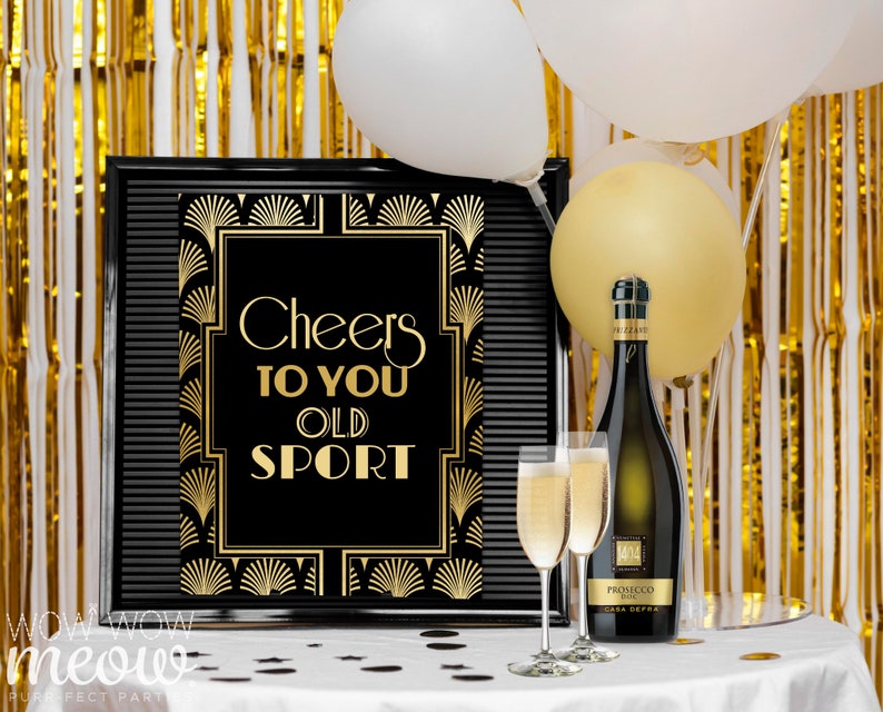 Art Deco Signs Welcome 1920s Poster Birthday Party Twenties 8.5 X 11 ...