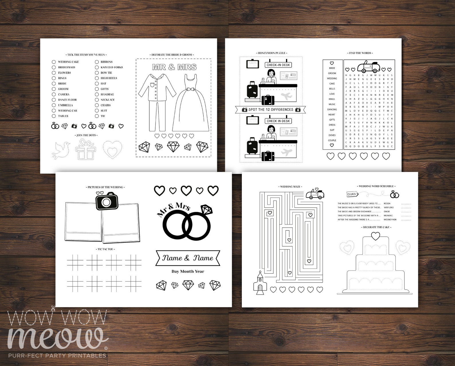 Wedding Coloring Book Children's Activity Sheets Booklet | Etsy