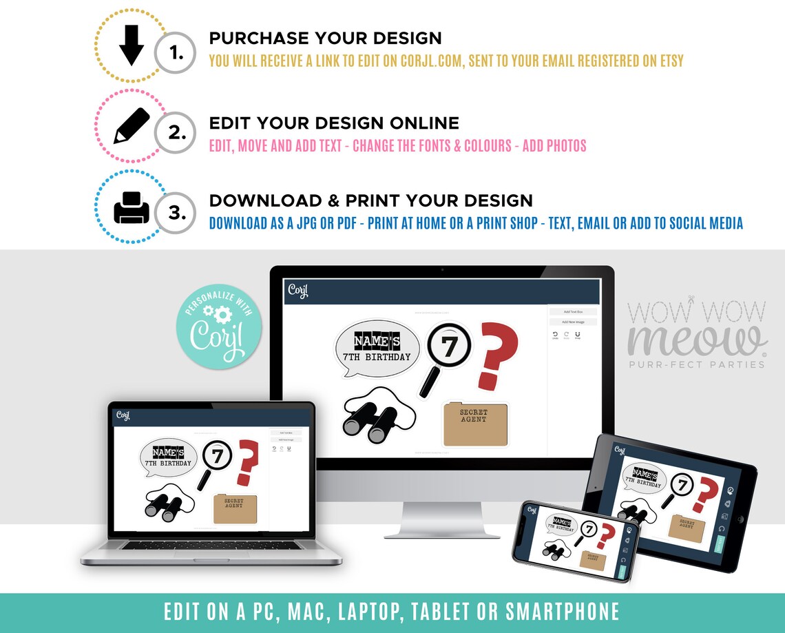 Secret Agent Cakes Toppers Birthday Cakes Spy DOWNLOAD Editable ...