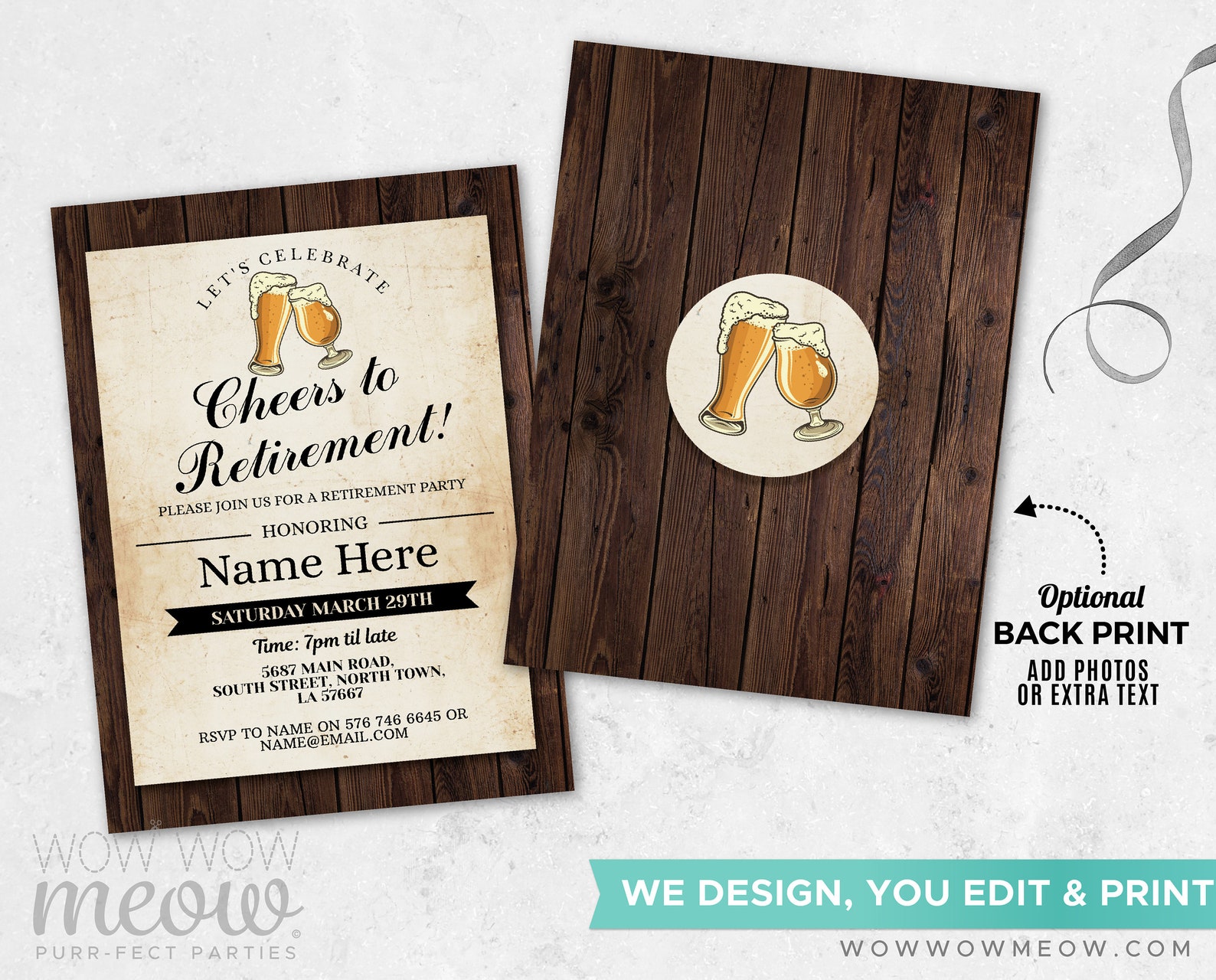 Cheers to Retirement Invitation Beers Retired Invite Letter | Etsy