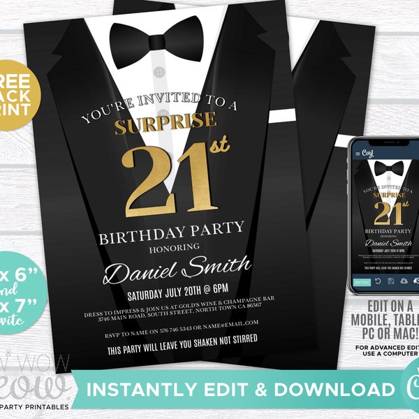 James Bond Invitation Template Download - Etsy