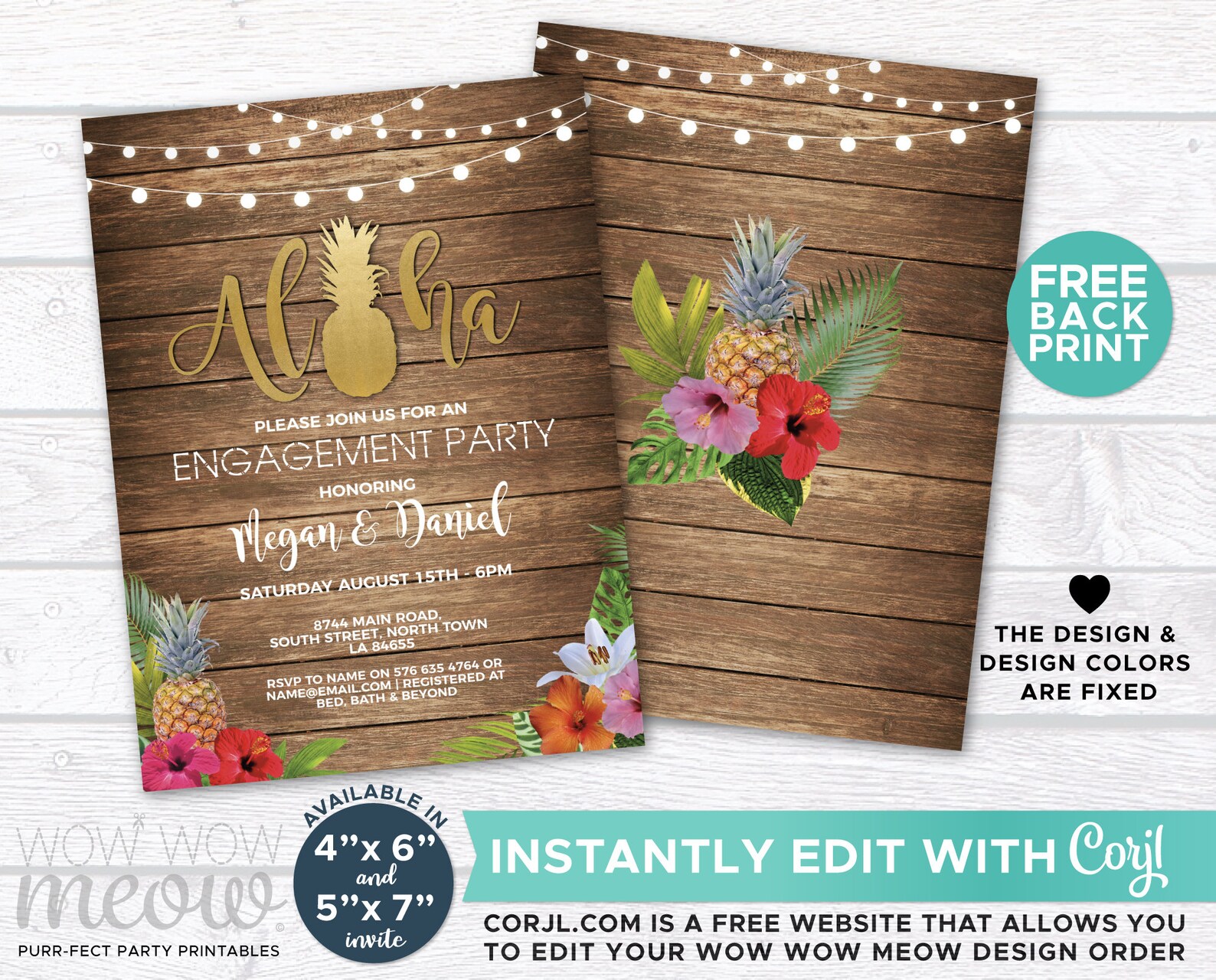 Aloha Engagement Invitations Party Invite Couples Shower | Etsy