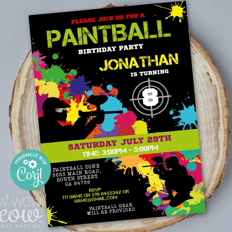Paintball Invitation - Etsy