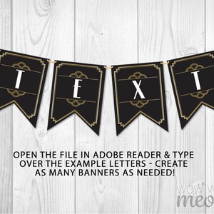 Art Deco 1920's Party Banner INSTANT DOWNLOAD Gatsby Bunting Flags ...