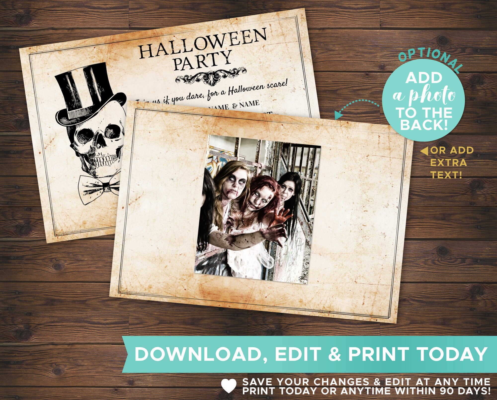 Halloween Party Invitations Printable INSTANT DOWNLOAD Spooky - Etsy