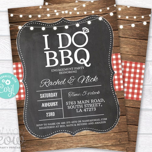 I Do BBQ Engagement Party Invitation 41 Digital Invitation - Etsy