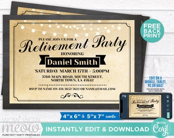 Football Retirement Party Invitations for Men Retirement Party - Etsy