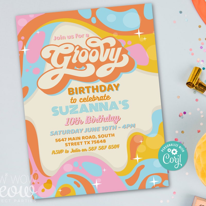 60s Party Invitation - Etsy