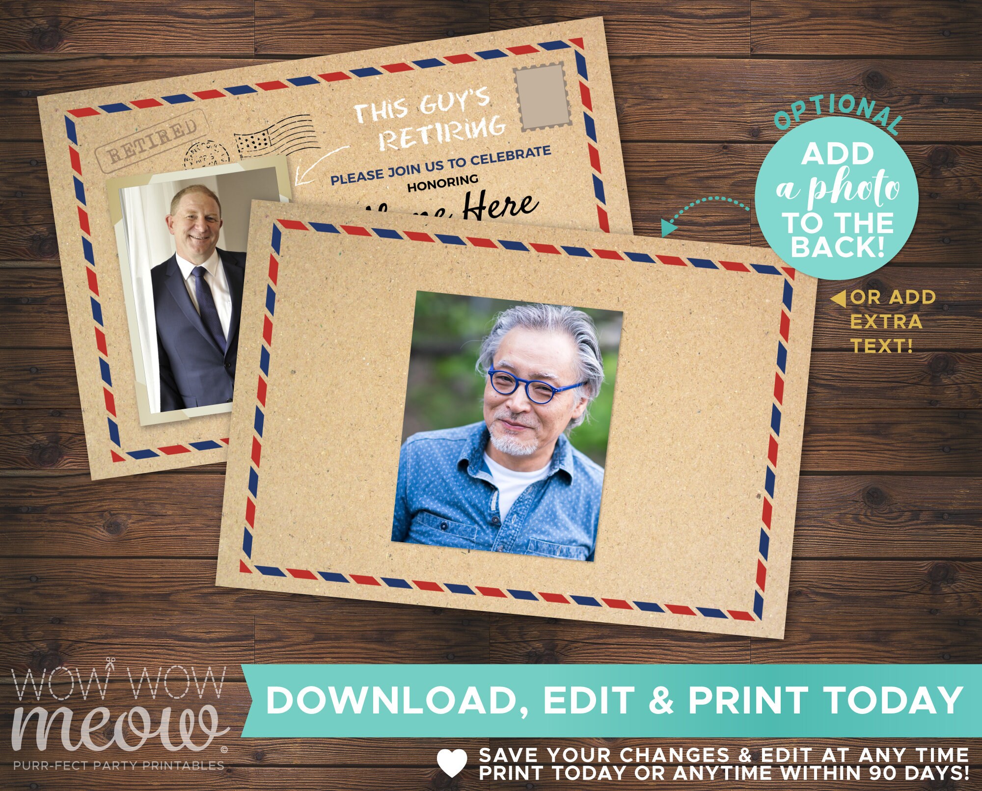 Retirement Postal Postcard Invitation Retired Invite Envelope Office ...