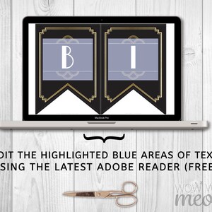 Art Deco 1920's Party Banner INSTANT DOWNLOAD Gatsby Bunting Flags ...