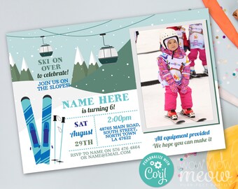 Snowboarding Birthday Invitation, Snowboard Party, Shred the Gnar, Hit ...