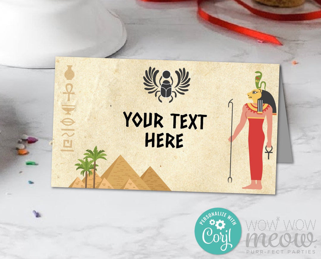 Egypt Party Food Tent Birthday Labels Editable Hieroglyphics - Etsy