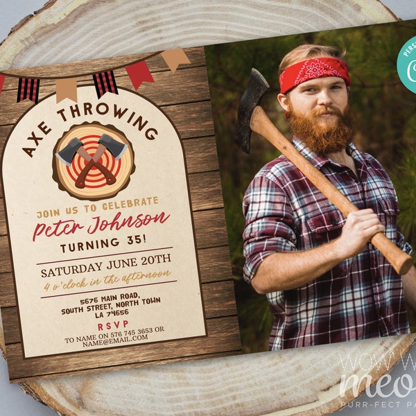 Axe Throwing Invitation 50 - Etsy