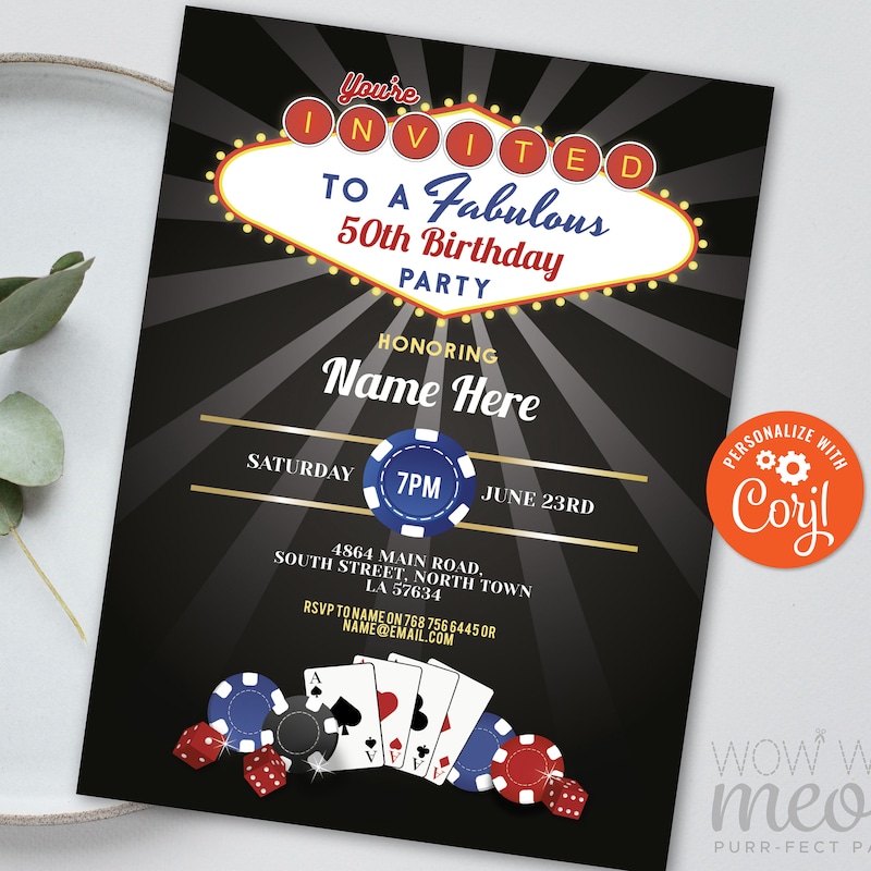 Birthday Card Man’s Vegas - Etsy