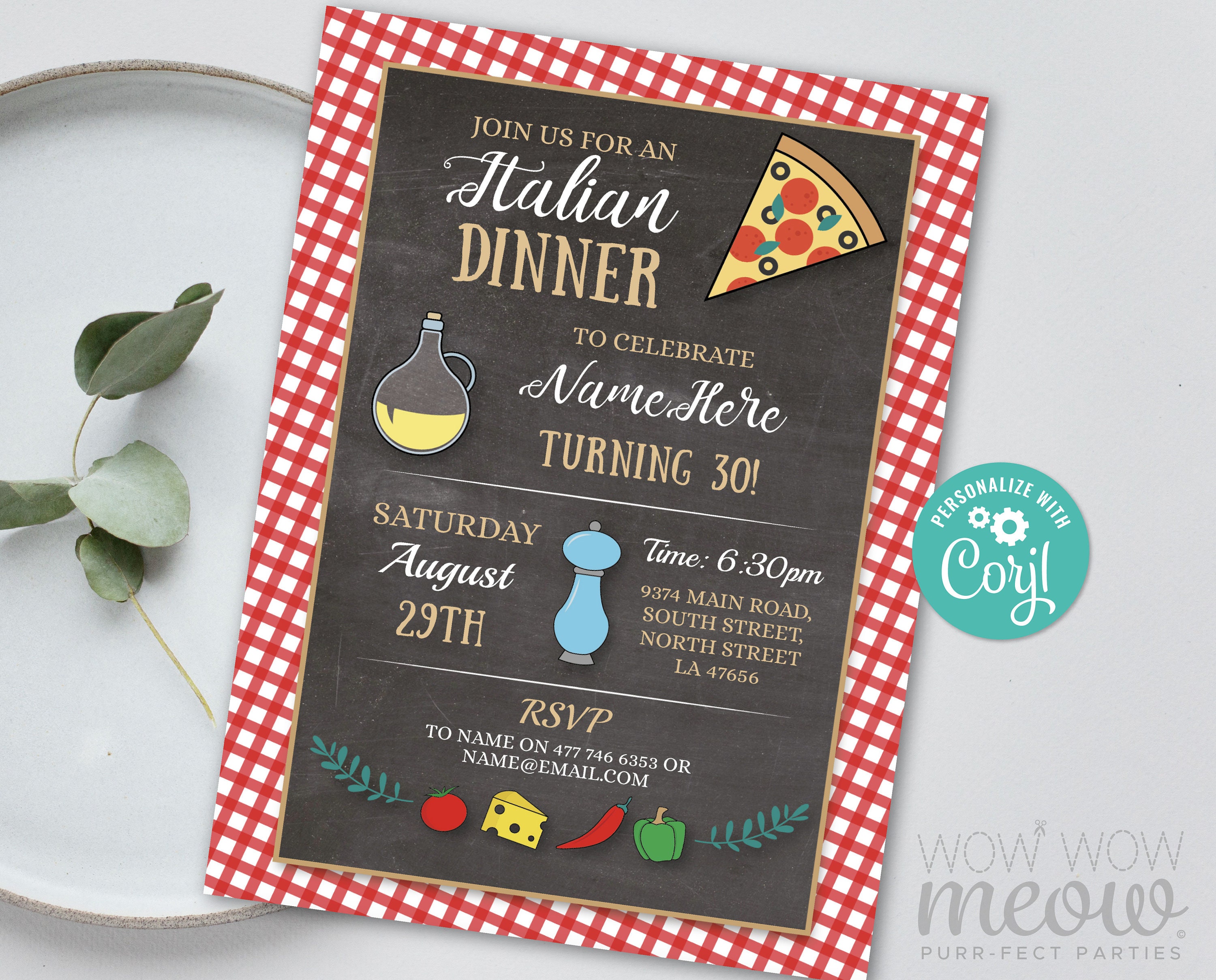Italian Dinner Party Invitations